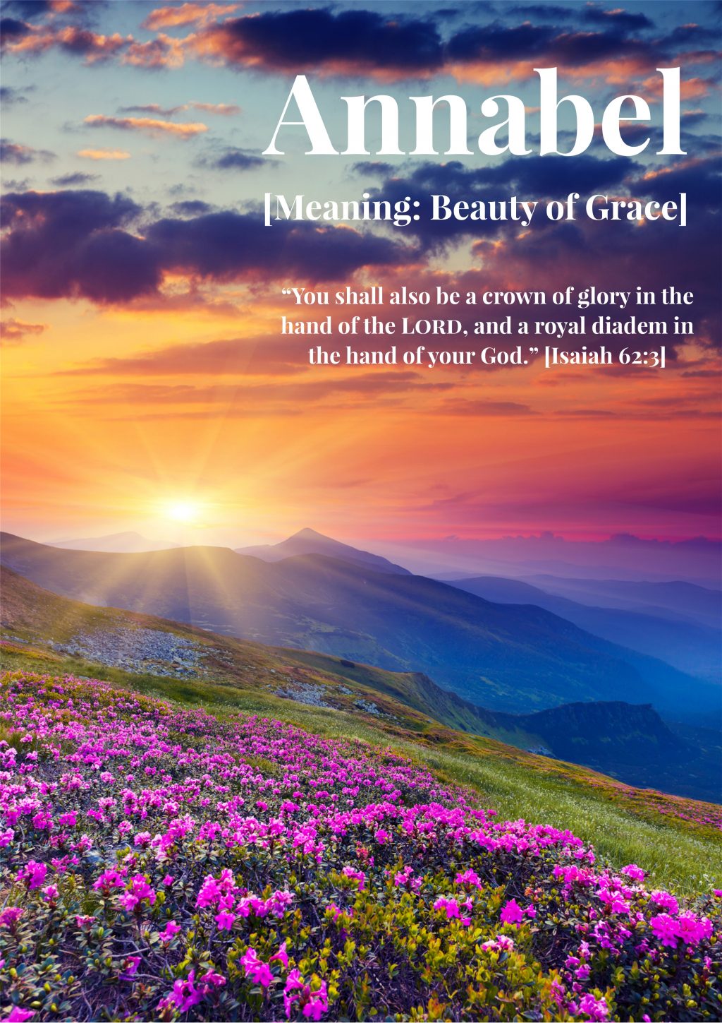 “Sunrise” A3 Name, Meaning And Scripture Canvas – Sublime Gifts
